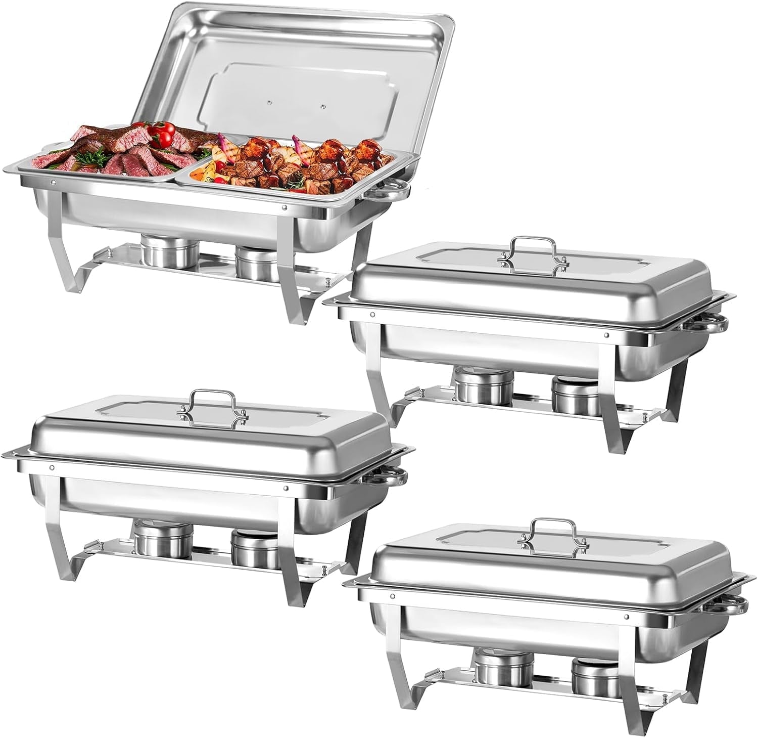 PRIJESSE Chafing Dish Buffet Set 4 Pack, Chafing Dishes for Buffet with ...