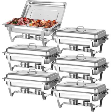 PRIJESSE Chafing Dish 4 Packs 9Qt Foldable Rectangular Chafer Set ...