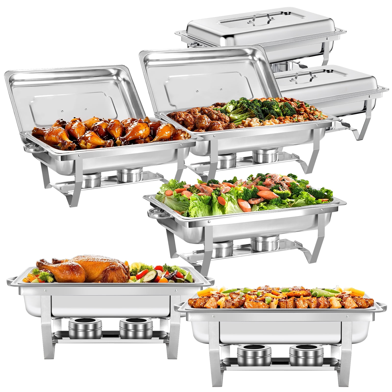 PRIJESSE Chafing Dish Buffet Set 7 Pack, 9QT Stainless Steel Chafing ...