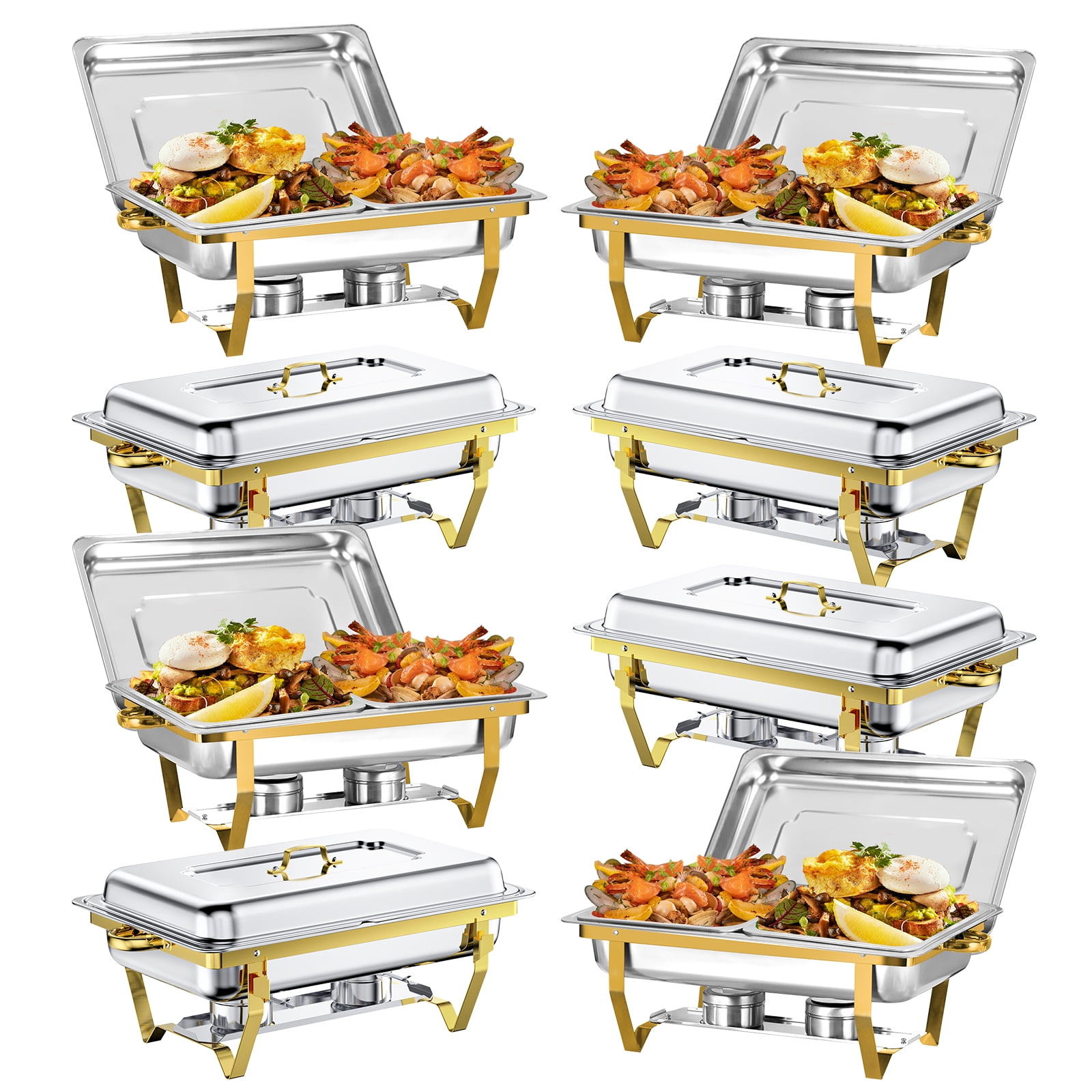 PRIJESSE Chafing Dish Buffet Set 8 SET-16 PANS Stainless Steel Foldable ...