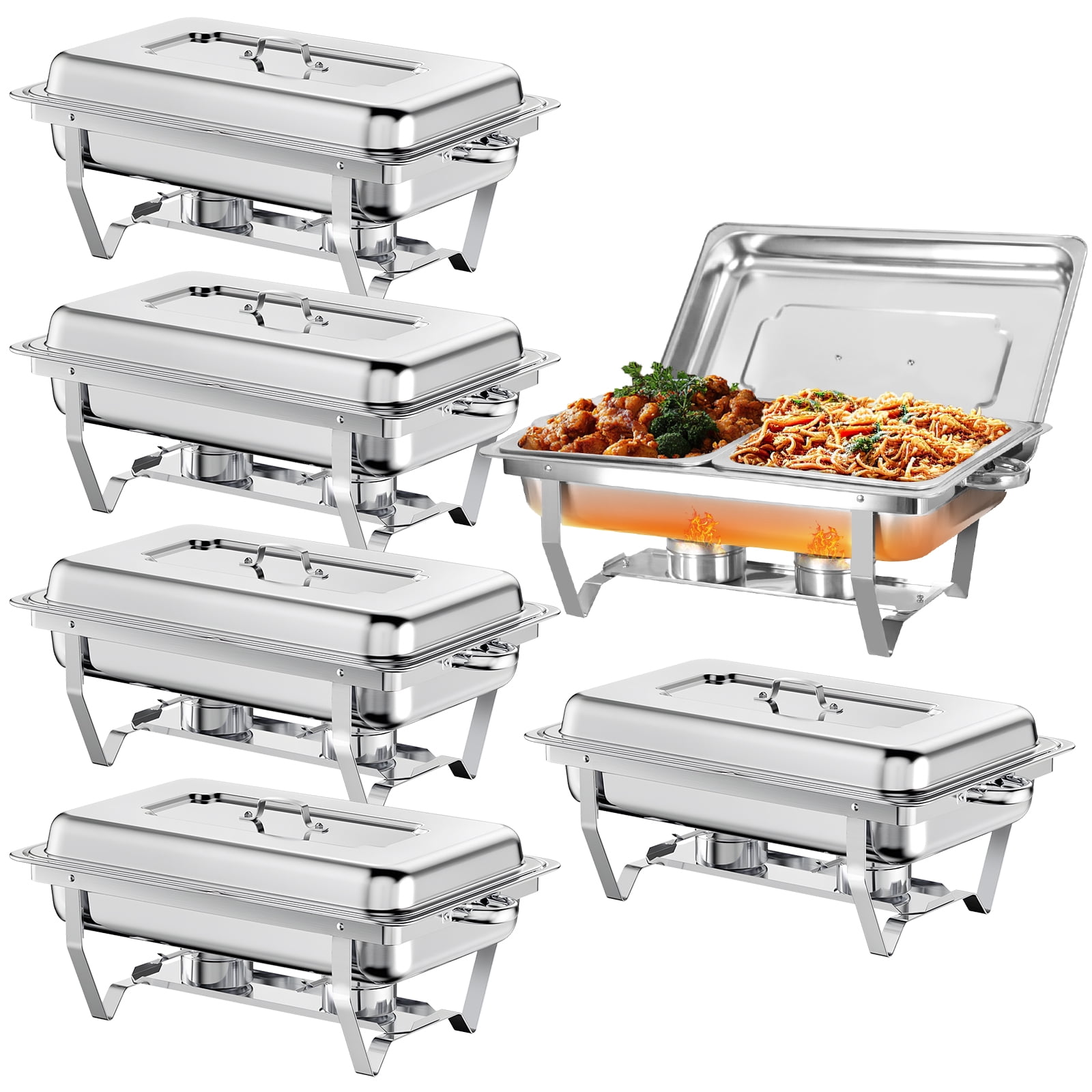 PRIJESSE Chafing Dish Buffet Set 8QT, Stainless Steel Chafers and Buffet Warmers Sets 2 ...