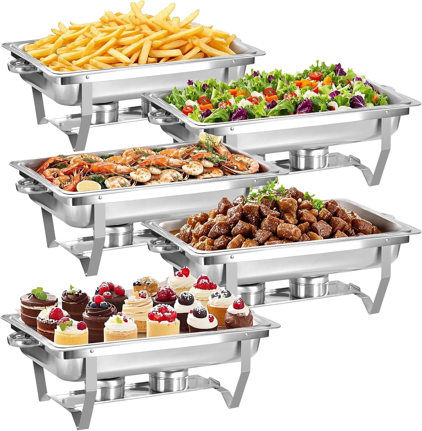 PRIJESSE Chafing Dishes for Buffet 9QT, Easy Assembly, Food-Grade ...