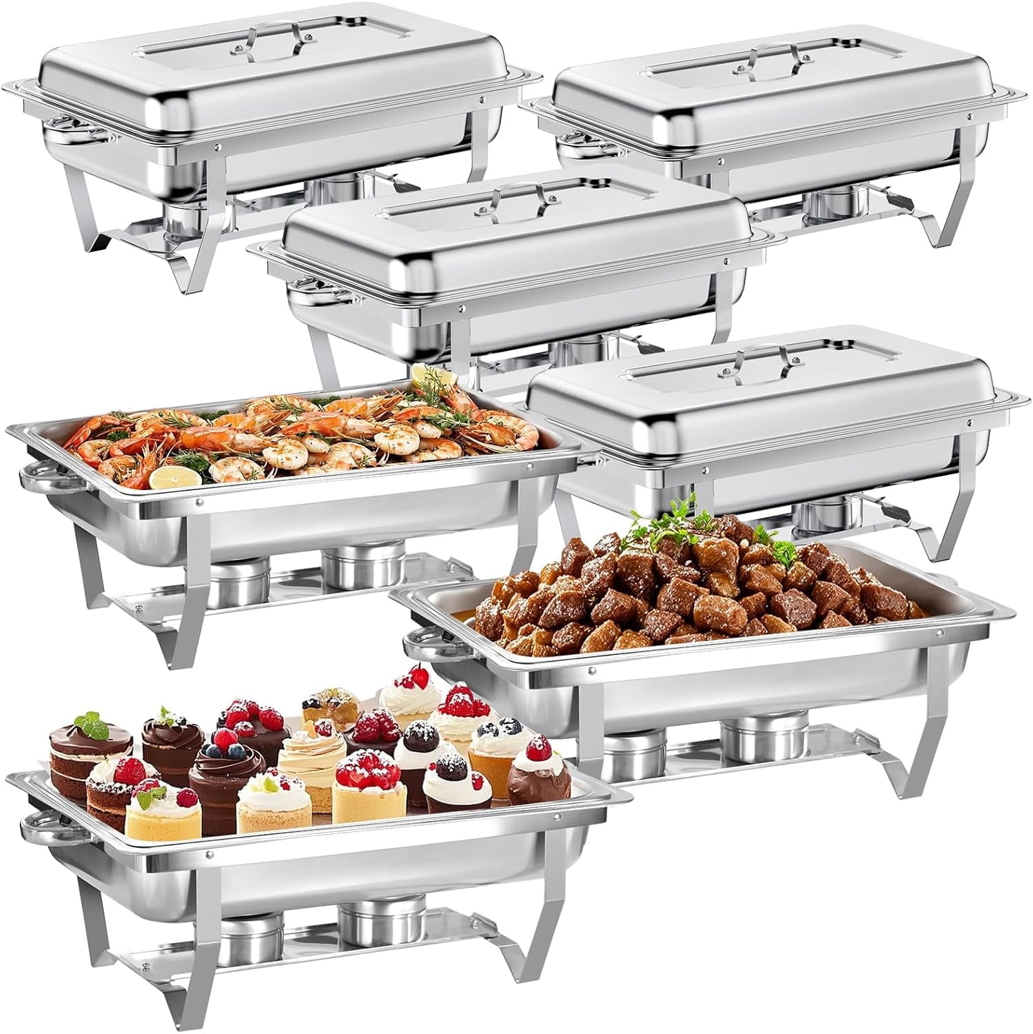PRIJESSE Chafing Dishes for Buffet 9QT, Easy Assembly, Food-Grade ...