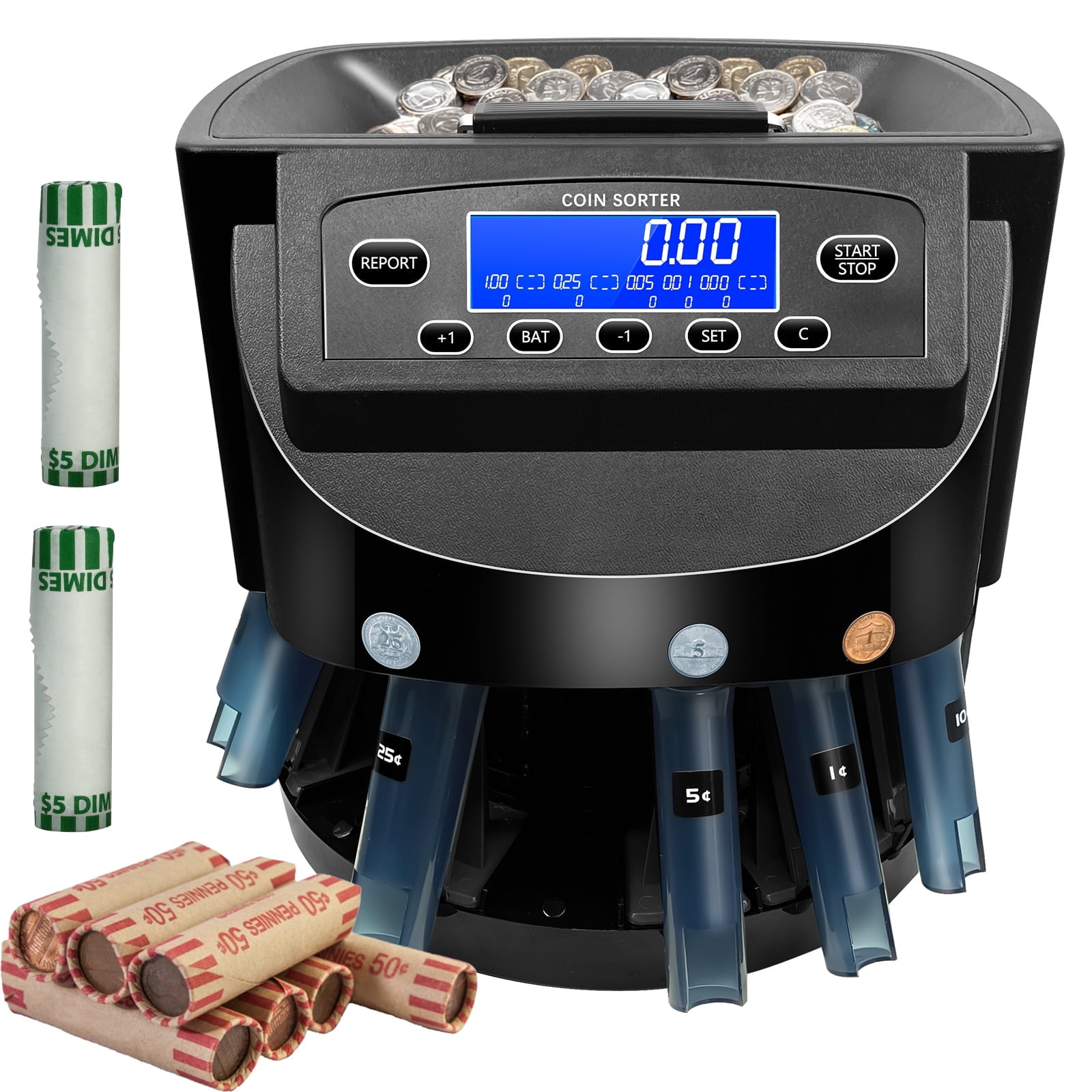 PRIJESSE Professional Coin Counter and Sorter Machine with 270 Coins ...