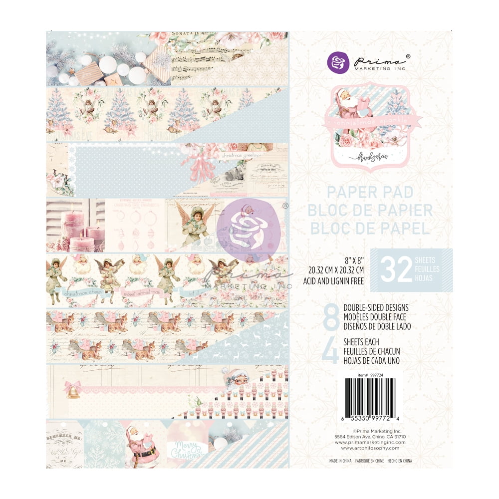 PRIMA MARKETING INC Christmas Sparkle Collection 8x8 Paper Pad - 32 ...