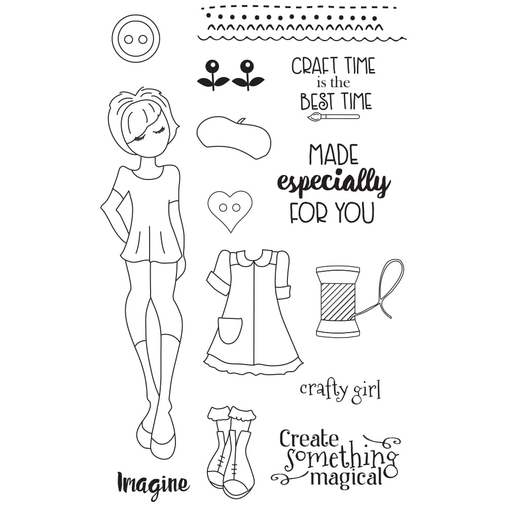 Prima Marketing Julie Nutting Mixed Media Cling Rubber Stamp-Mindy ...