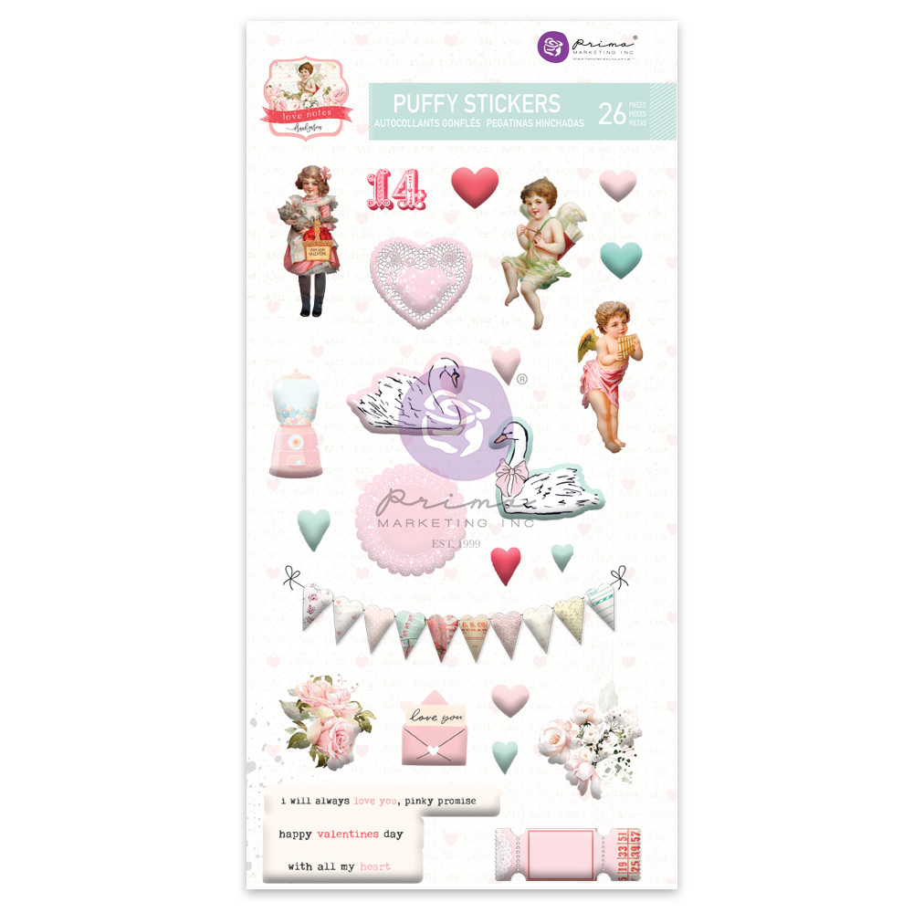 Love Notes Puffy Stickers 26/Pkg- - Walmart.com