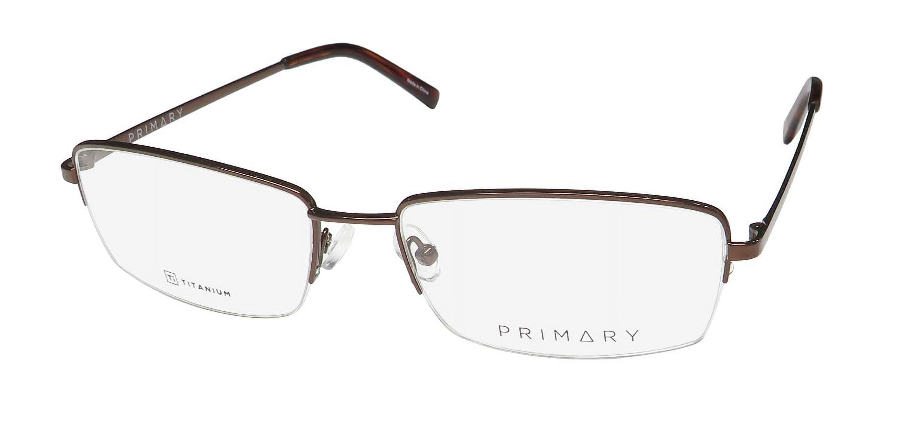 PRIMARY PT107 TITANIUM EYEGLASS FRAME/GLASSES HALF-RIM DURABLE SIMPLE ...