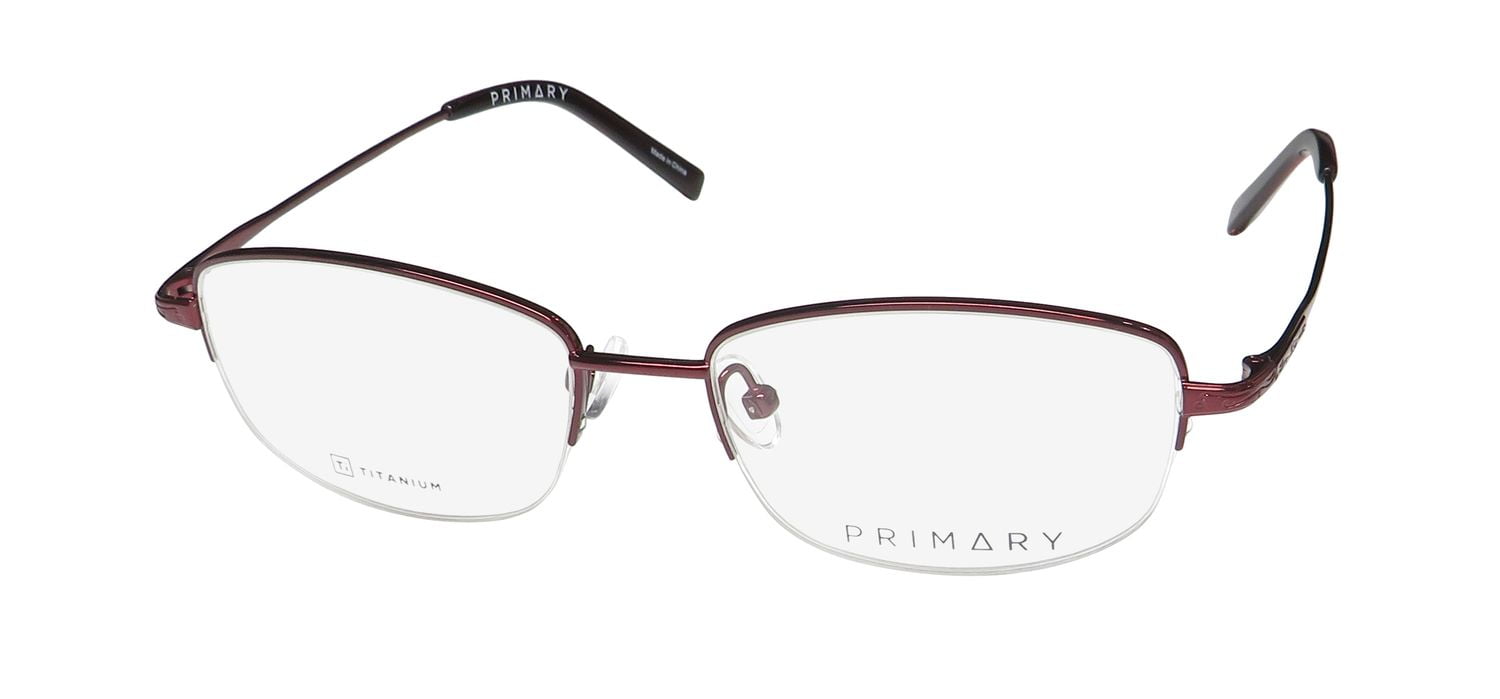 PRIMARY PT109 CAT EYE TITANIUM EYEGLASS FRAME/GLASSES HALF-RIM ALLERGY ...