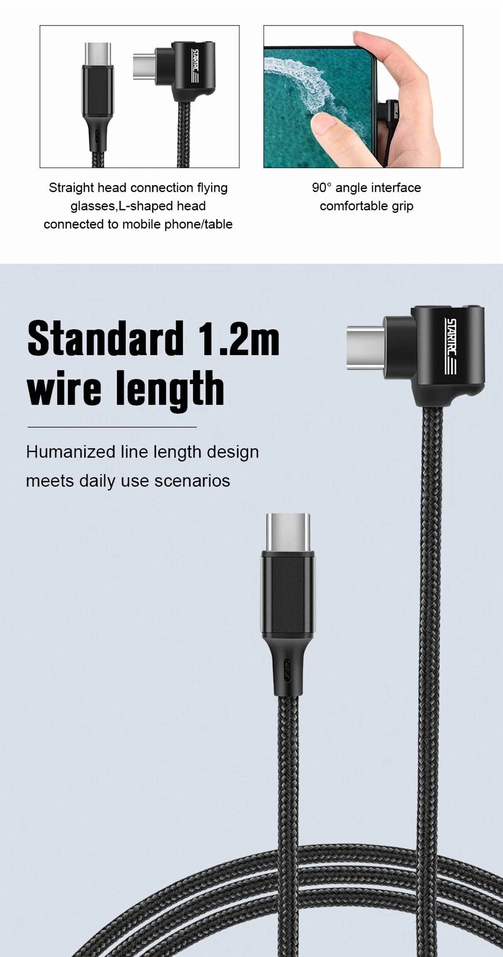 PRIME- 1.2 M (3.94 Feet) Data Cable For Dji Fpv Goggles Usb Type C To ...