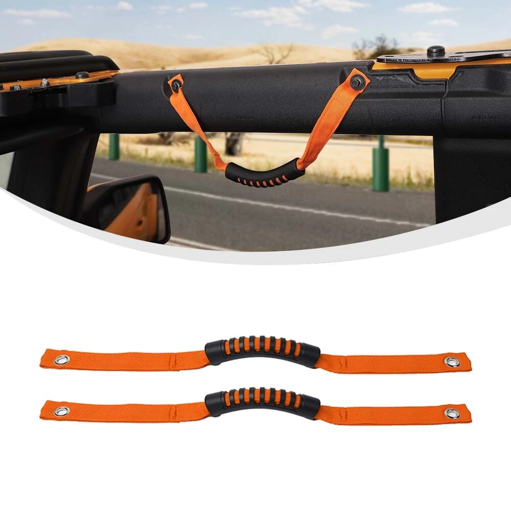 PRIME- 2Pc Roll Bar Grab Handles Paracord Handle For Ford Bronco 21 ...