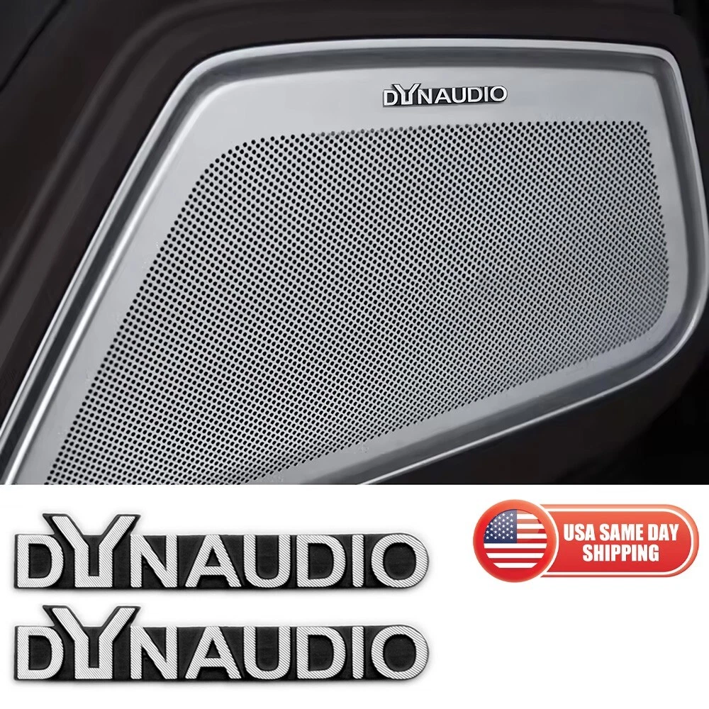 PRIME- 2Pcs Dynaudio Aluminum Logo Emblem Car Door Speaker Badge Decal ...