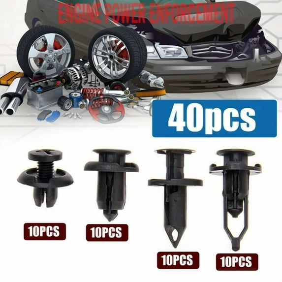 PRIME- 40Pcs Car Push Retainer Pin Body Bumper Rivet Trim Moulding Clip ...