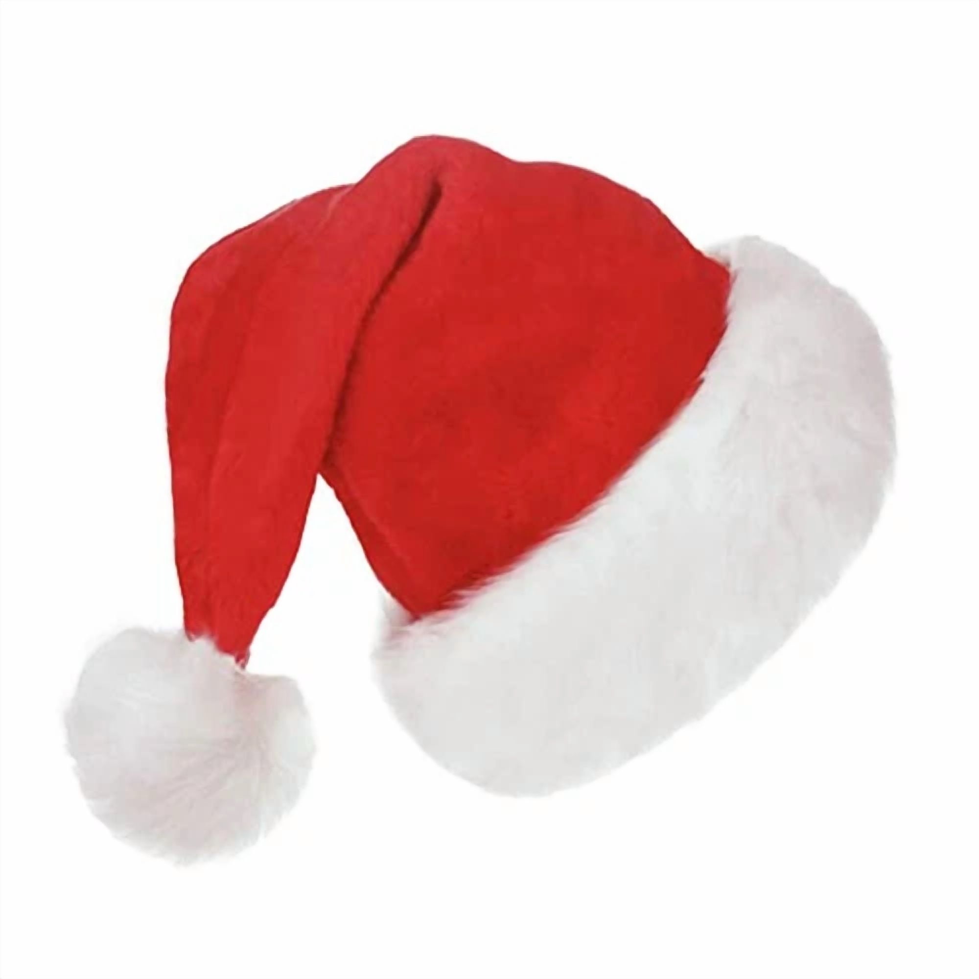PRIME- Adult Santa Hat Santa'S Christmas Hat Plush Red Holiday ...
