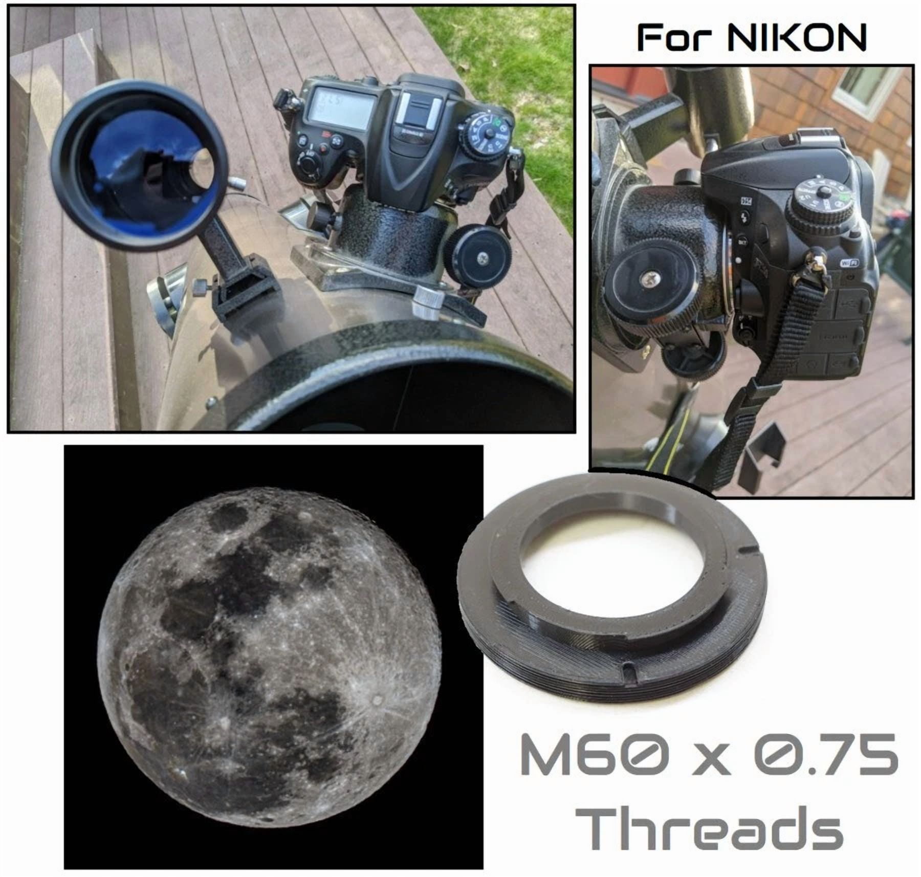 PRIME- Camera Lens To Telescope Adapter For Nikon F Mount - Prime Focus ...