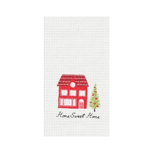 PRIME - Home Sweet Home Embroidered & Waffle Weave Kitchen Towel ...
