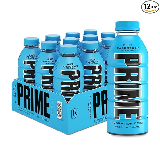 PRIME Hydration BLUE RASPBERRY Sports Drinks Electrolyte Enhanced for ...