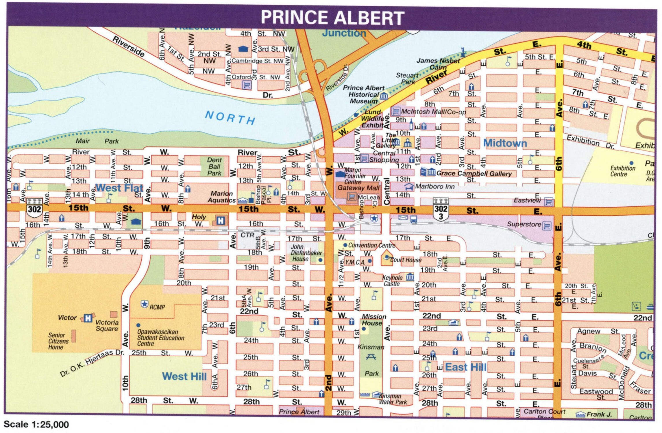 Prince Albert Sk Canada Map Glossy Poster Picture Photo Print Banner ...