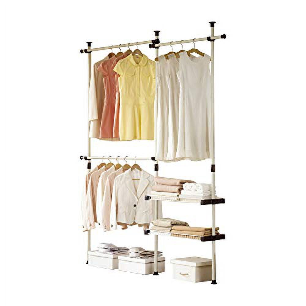 PRINCE HANGER, Double 2 Tier Hanger & Shelves, Clothing Rack, Closet ...