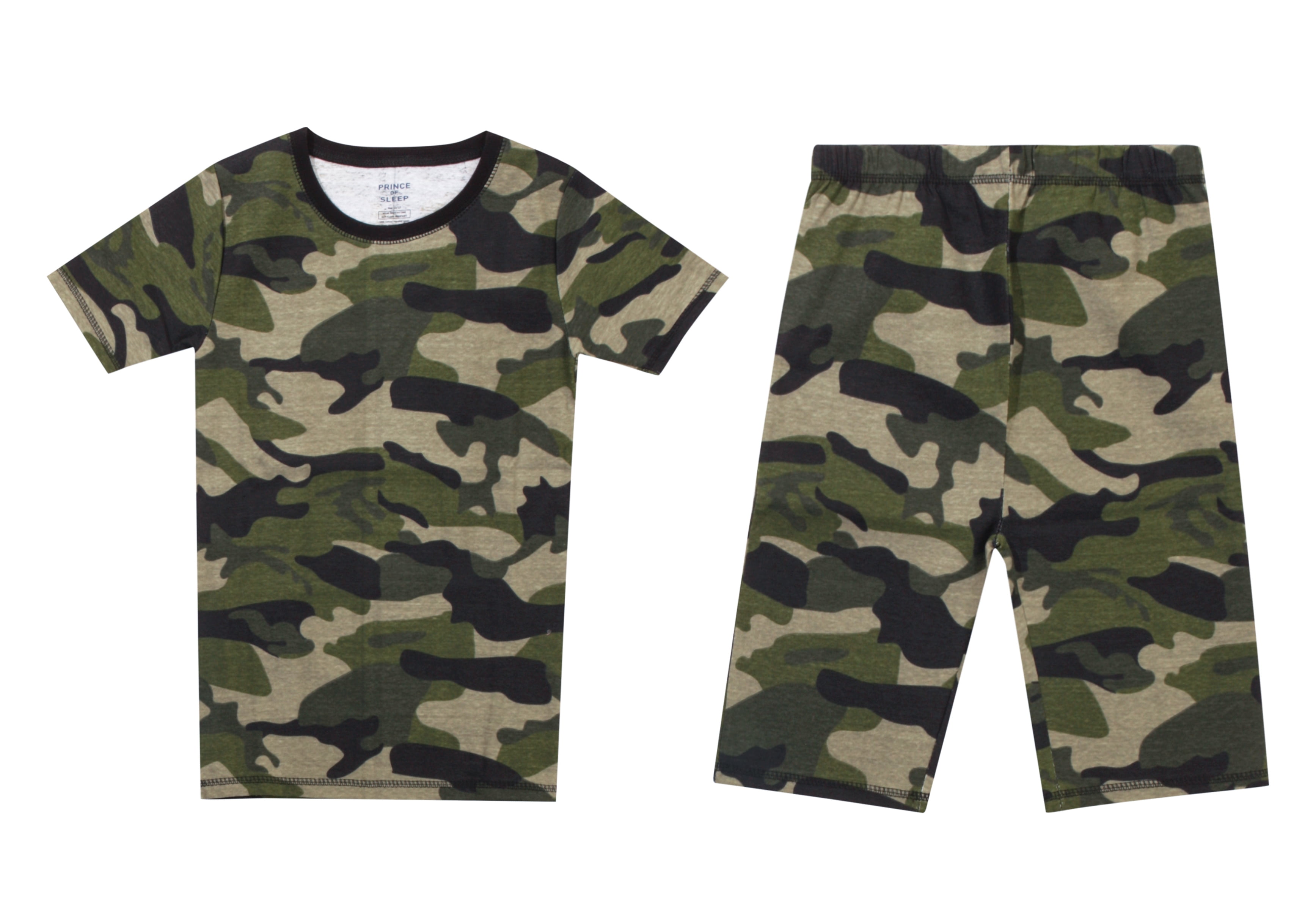 PRINCE OF SLEEP Boys' Camouflage Kids Pajama Sets, Short Sleeve Cotton ...