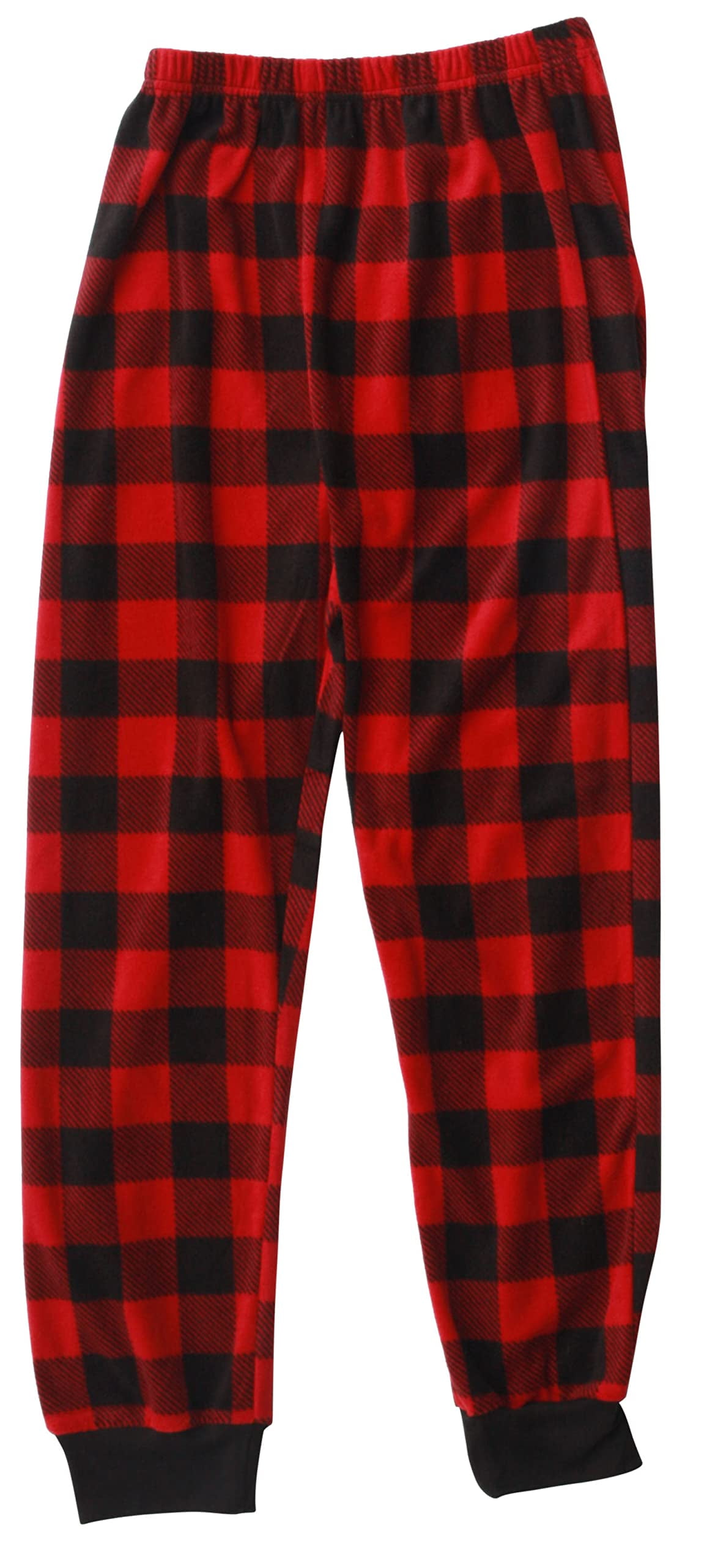PRINCE OF SLEEP Kids Youth Fuzzy Plush Pajama Pants - Red Buffalo Plaid ...