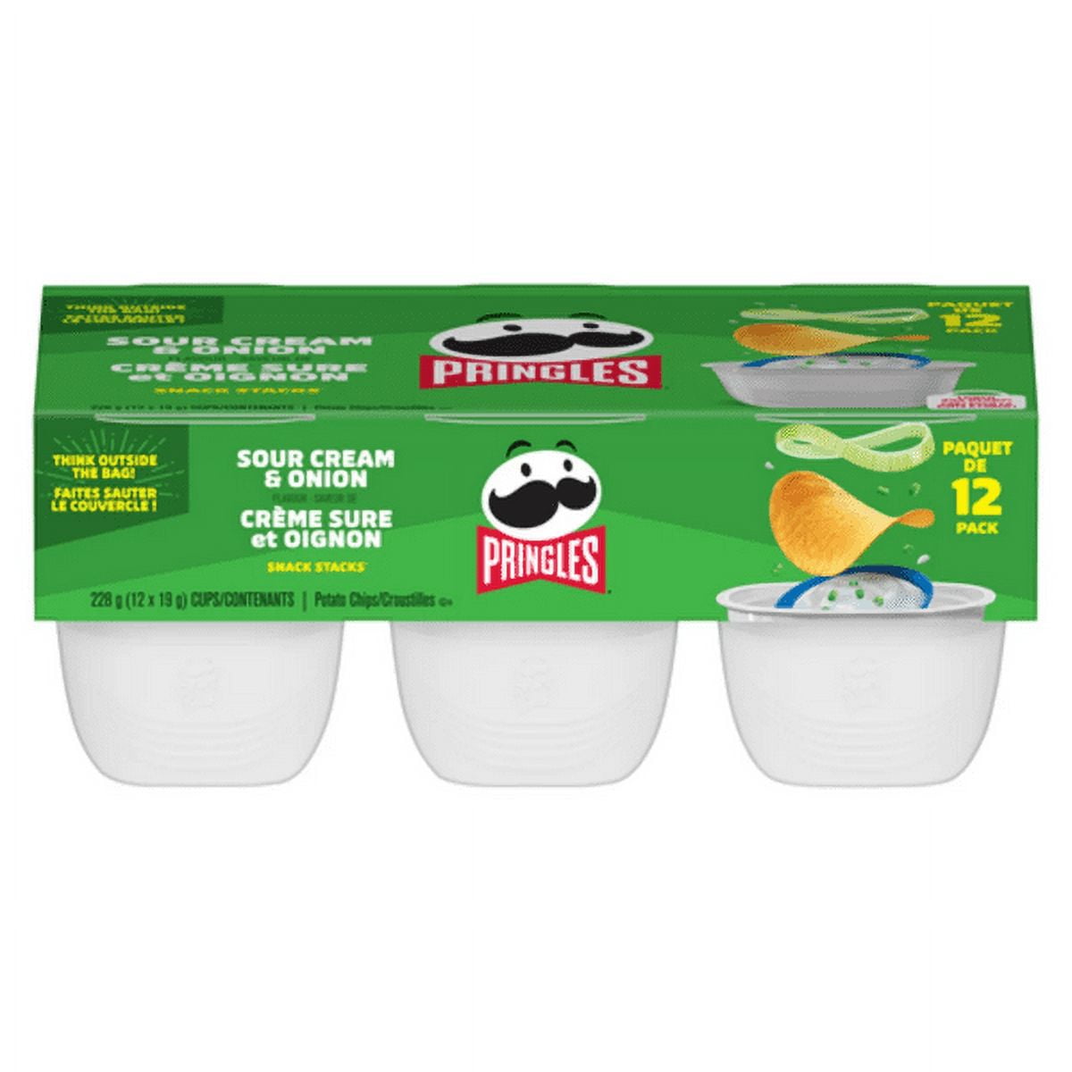 PRINGLES CRISPS SNACK STACKS SOUR CREAM & ONION 228G - Walmart.com