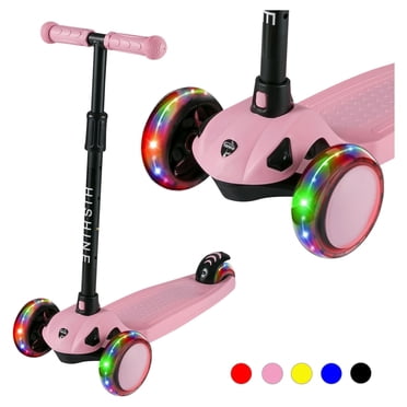 Swagtron K5 3-Wheel Kids Scooter with Light-Up Wheels Height-Adjustable ...