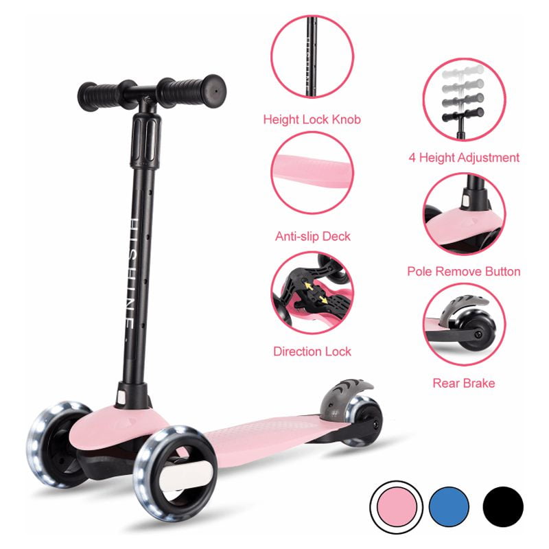 PRINIC Kids Kick Scooter 3-5 Years, Adjustable Height, Lean-To-Steer ...