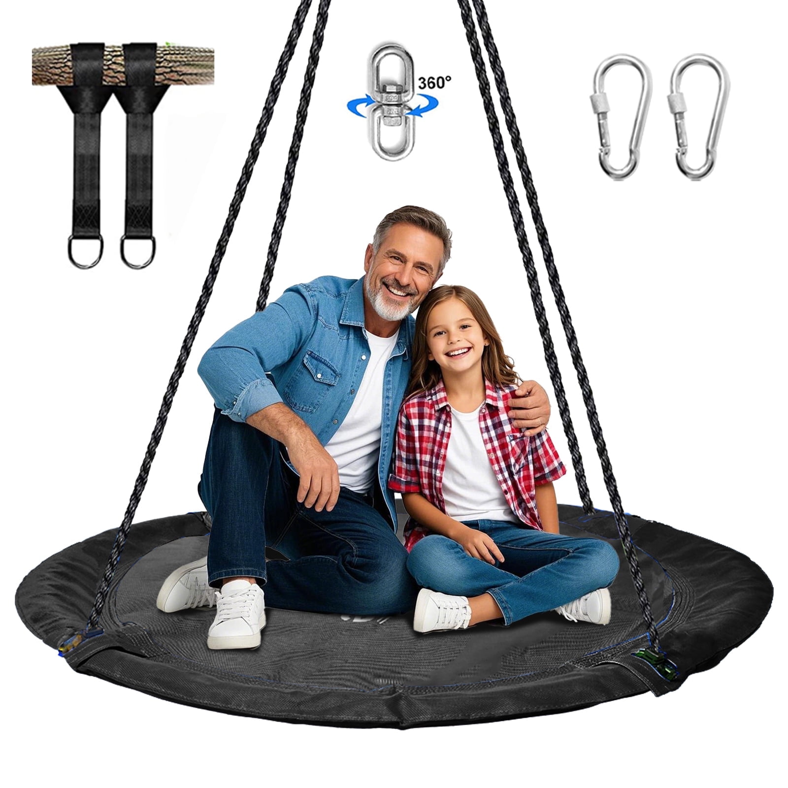 PRINIC 43" Saucer Tree Swing for Kids, Waterproof Flying Saucer Swing for indoor/playground ...