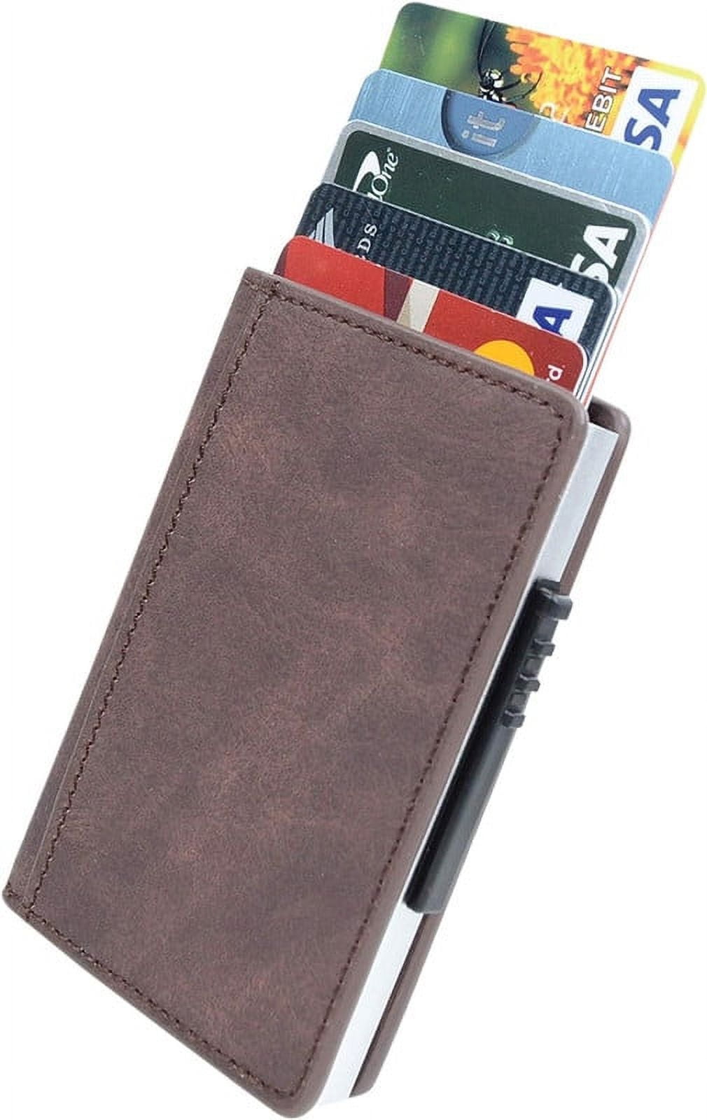 PRINT SUPREMACY Leather Wallet with Metal Case Credit Card Holder with ...