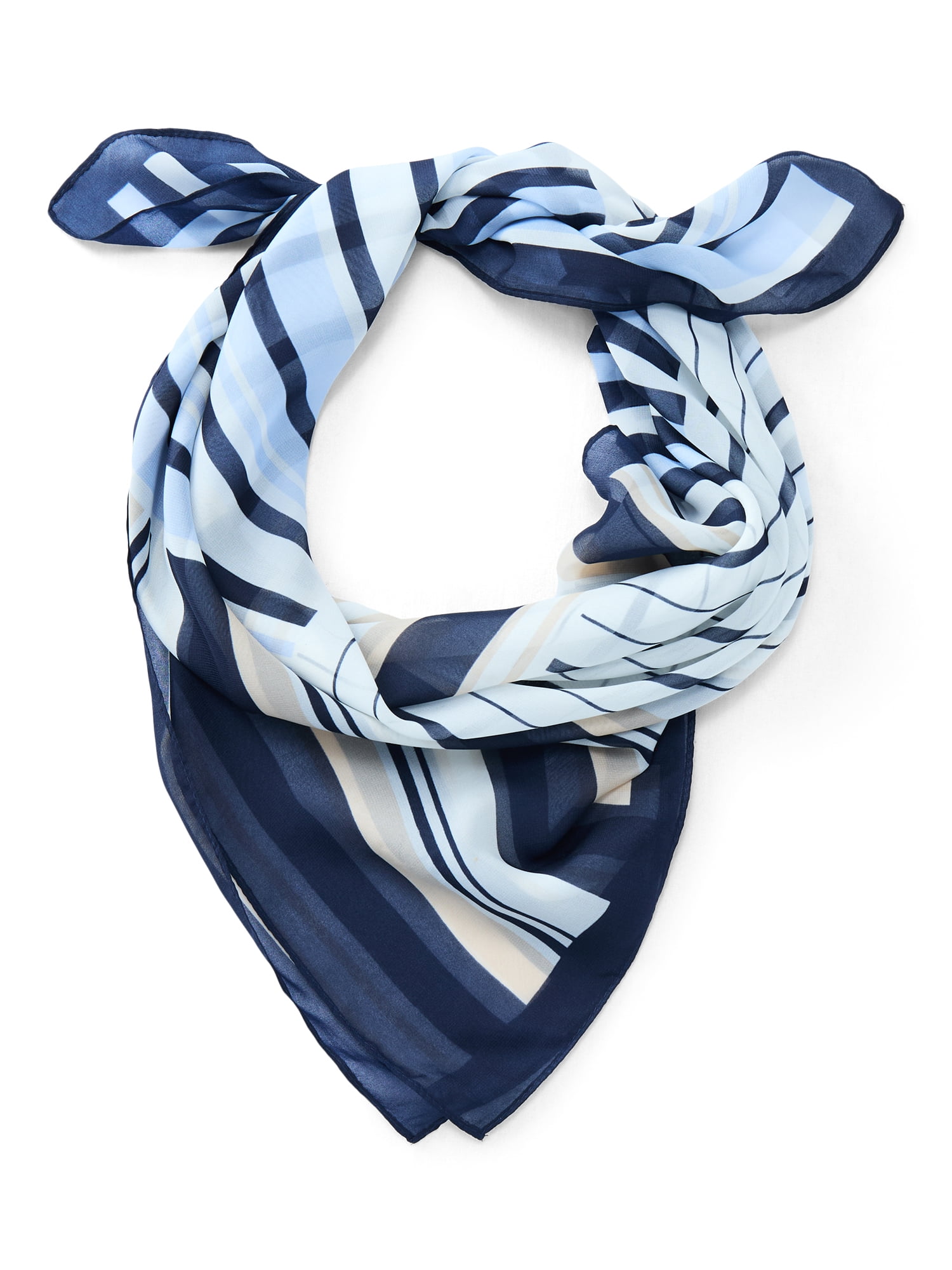Time and Tru Women's Stripe Scarf for Adults with Bold Collage Pattern ...