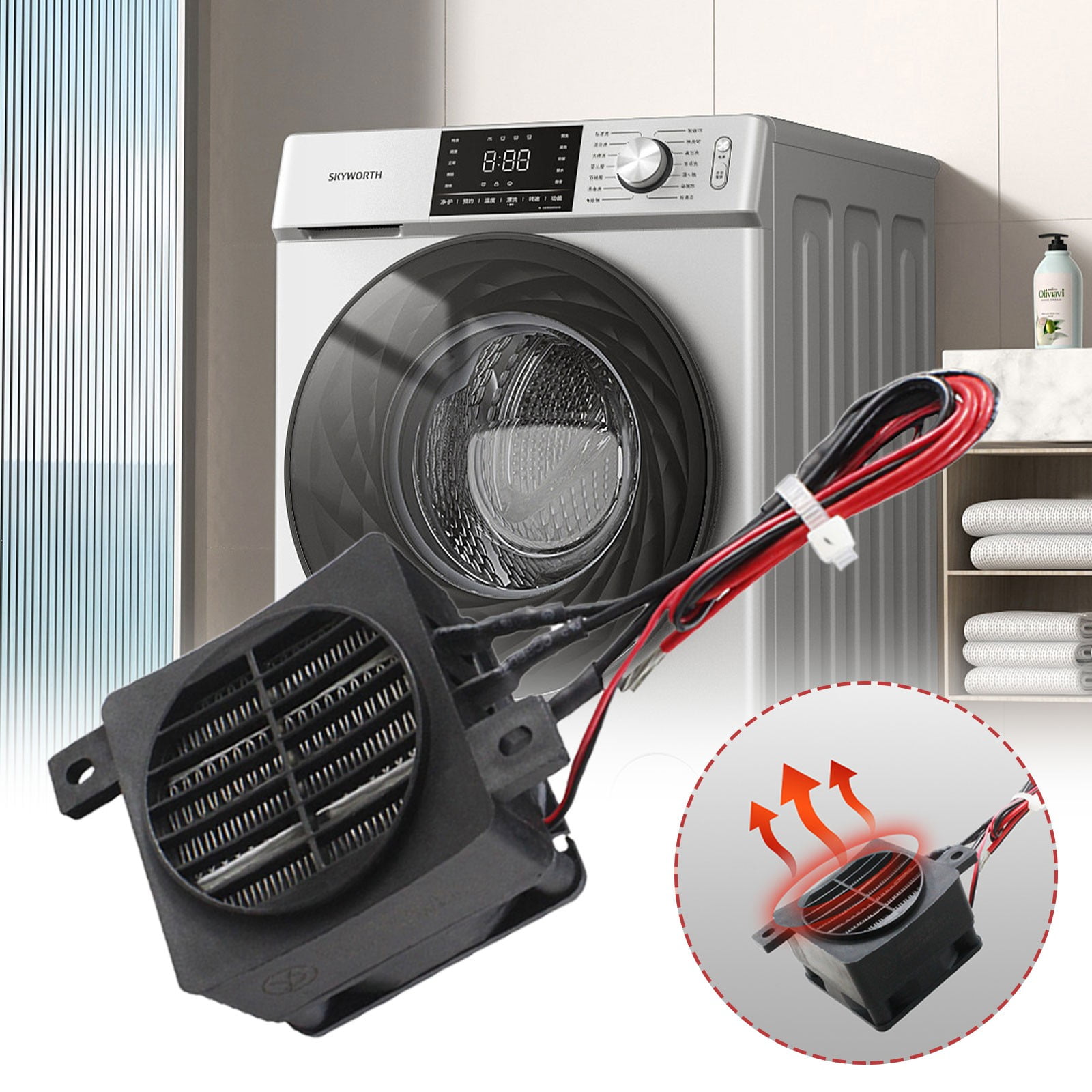 PRINxy 12V 100W Ceramic Heating Thermostat Heater Conductive Design ...