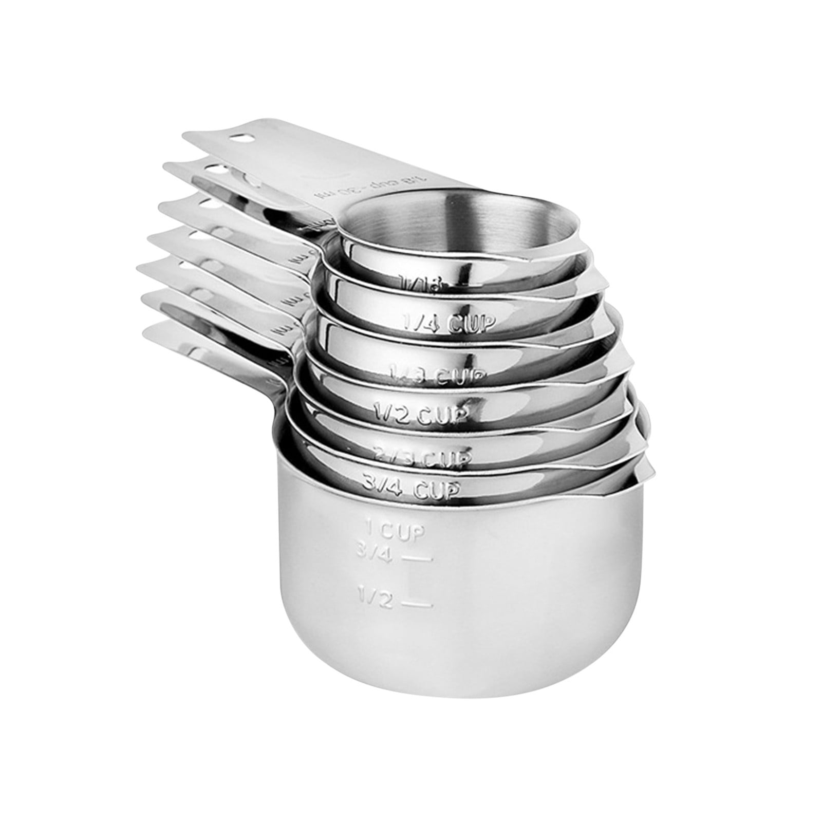 PRINxy 304 Stainless Steel Measuring Cup And Spoon Set,Kitchen Large Belly Cup Baking Utensils ...
