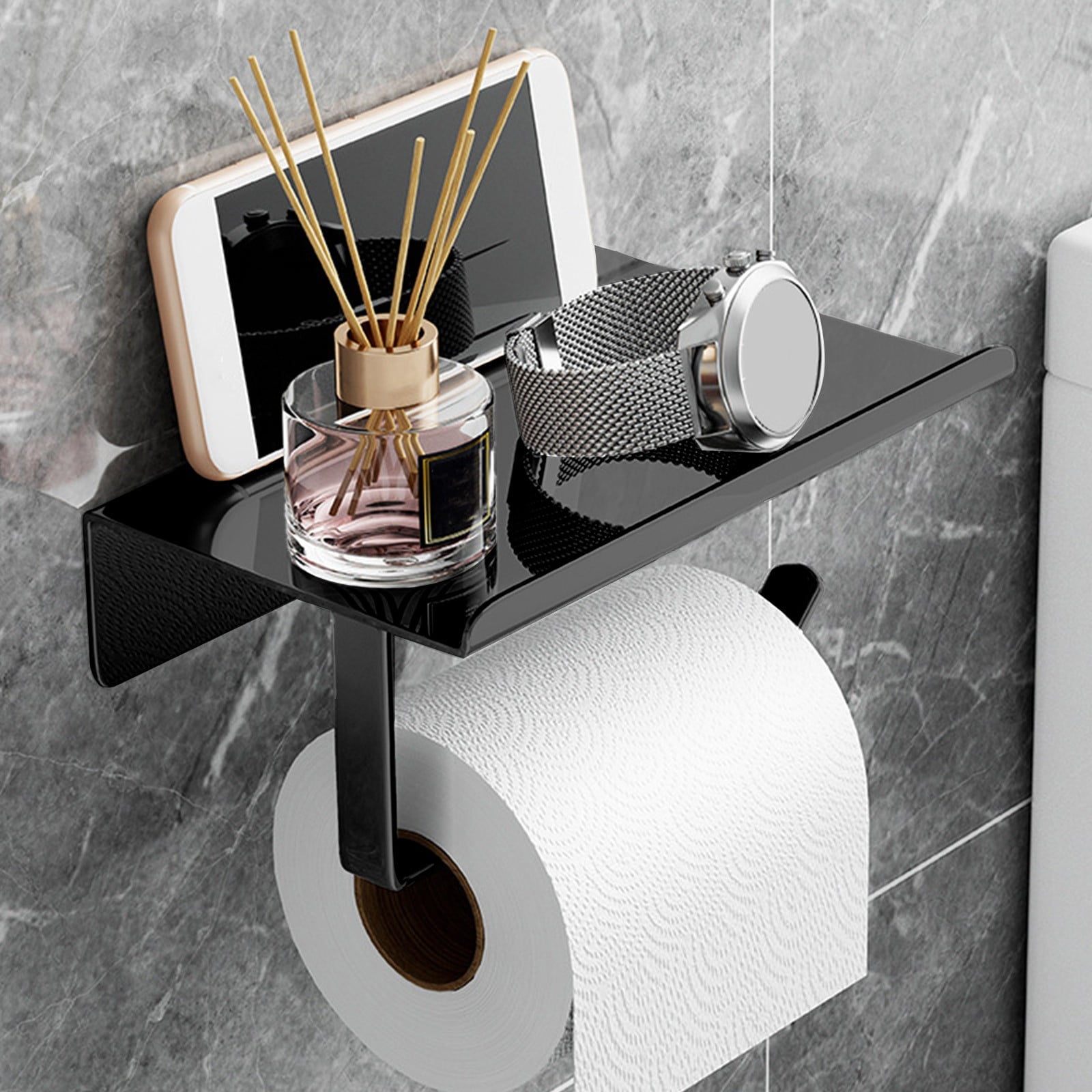 PRINxy 304 Stainless Steel Tissue Rack No Punching Hotel Bathroom Paper ...