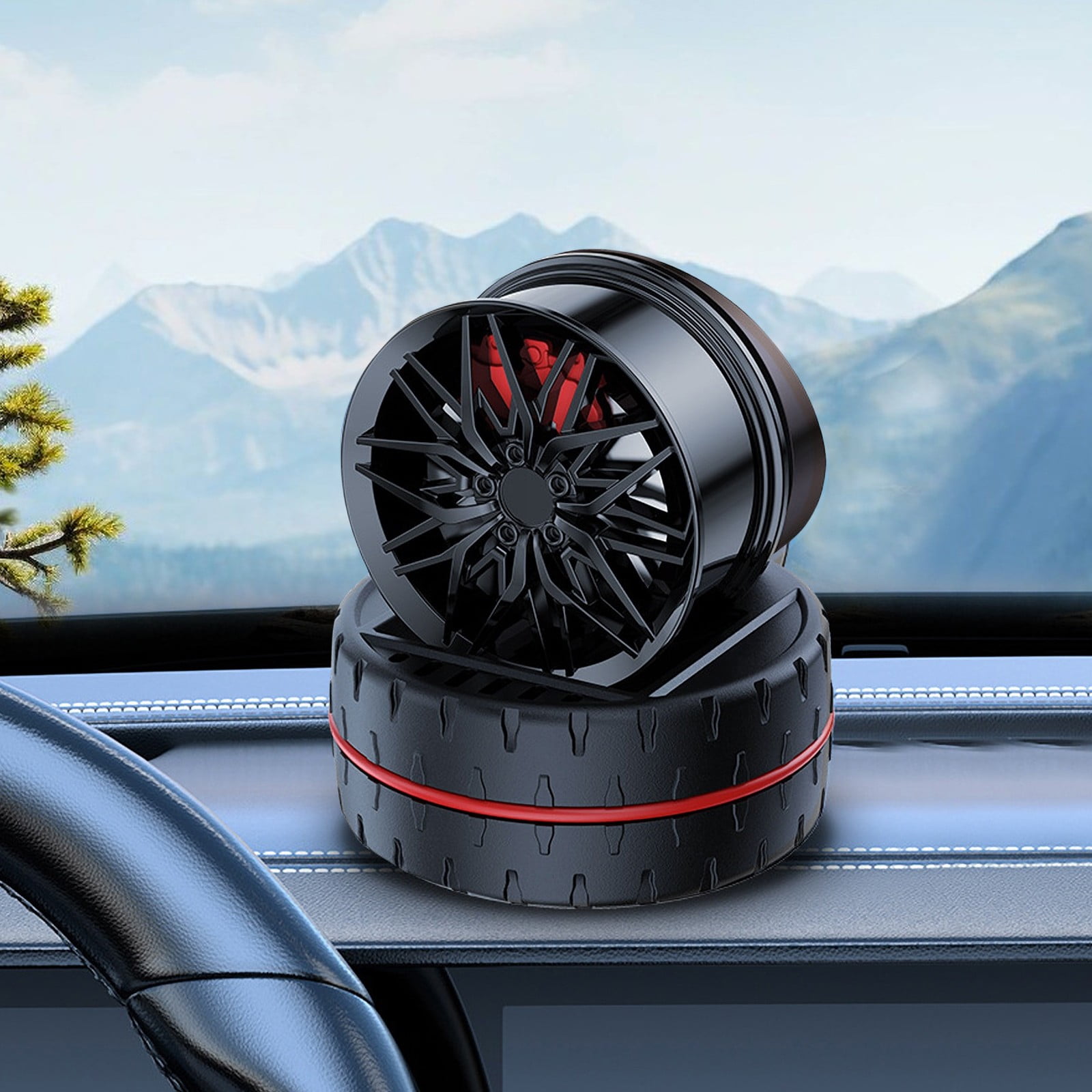 PRINxy Car Solar Powered Aromatherapy Air Freshener Rotating Car ...