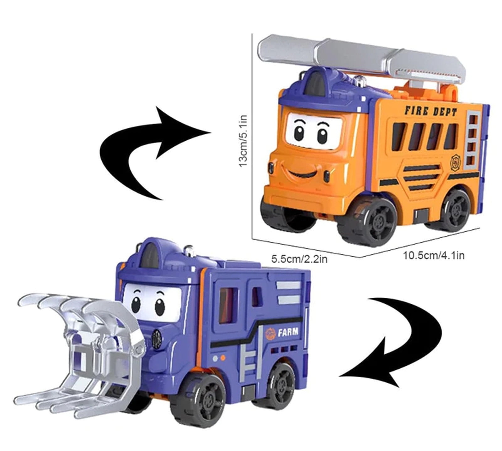 PRINxy Children's Deformation Reversing Car Double-sided Flip ...