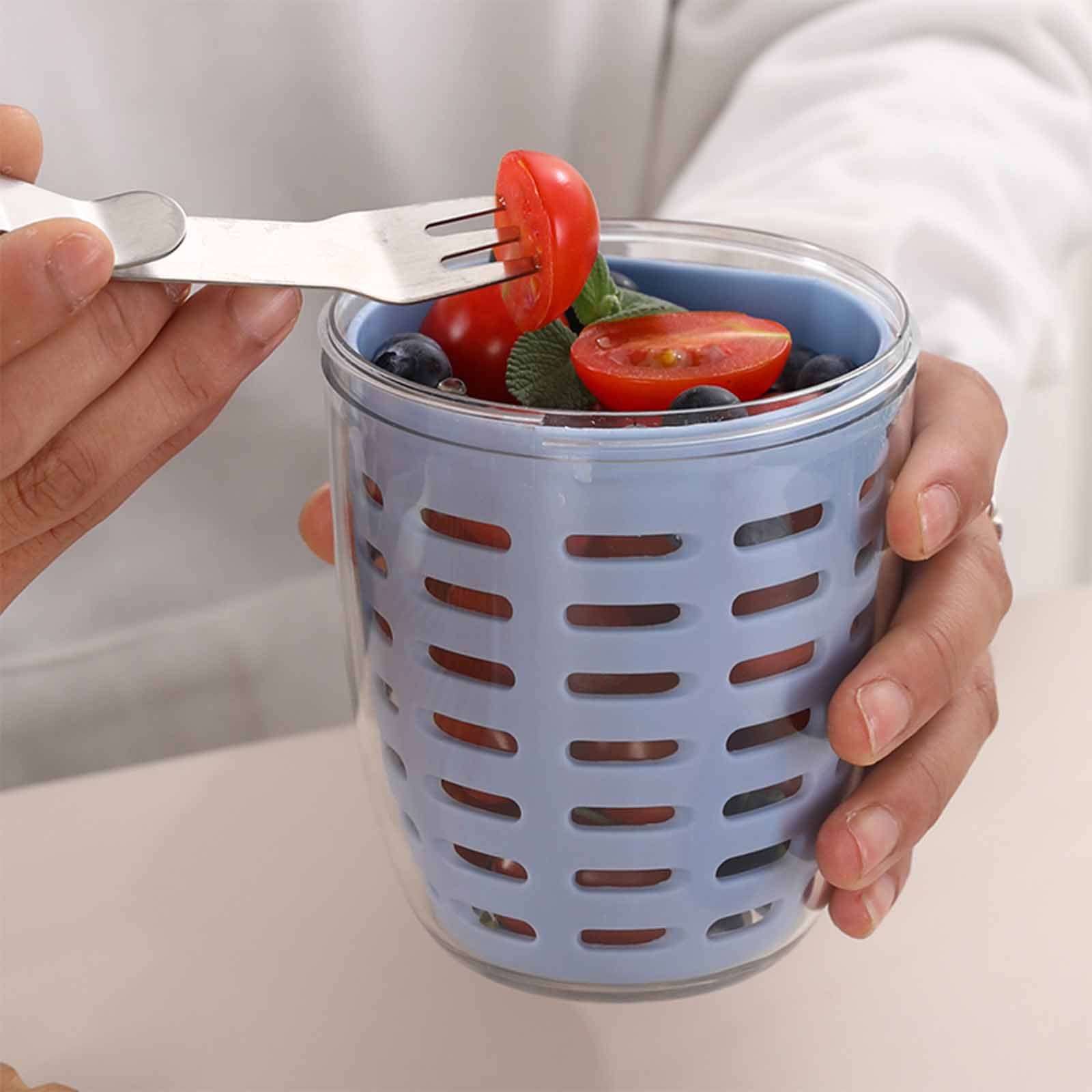 PRINxy The Cup with 304 Stainless Steel fork and Fruit Drainer ...