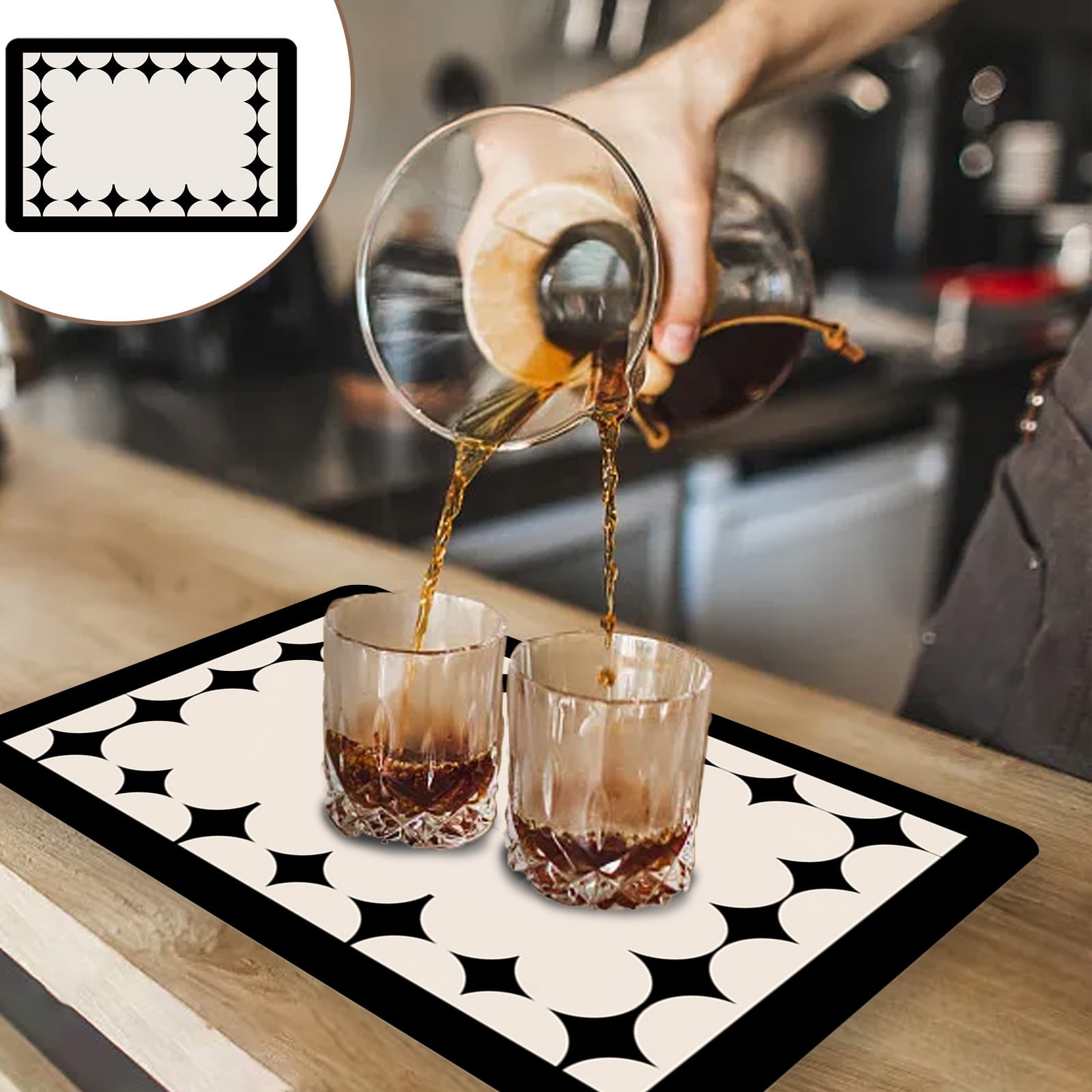 PRINxy Dish Drying Mat Coffee Mat Super Absorbent Drying Mat Large Dish ...