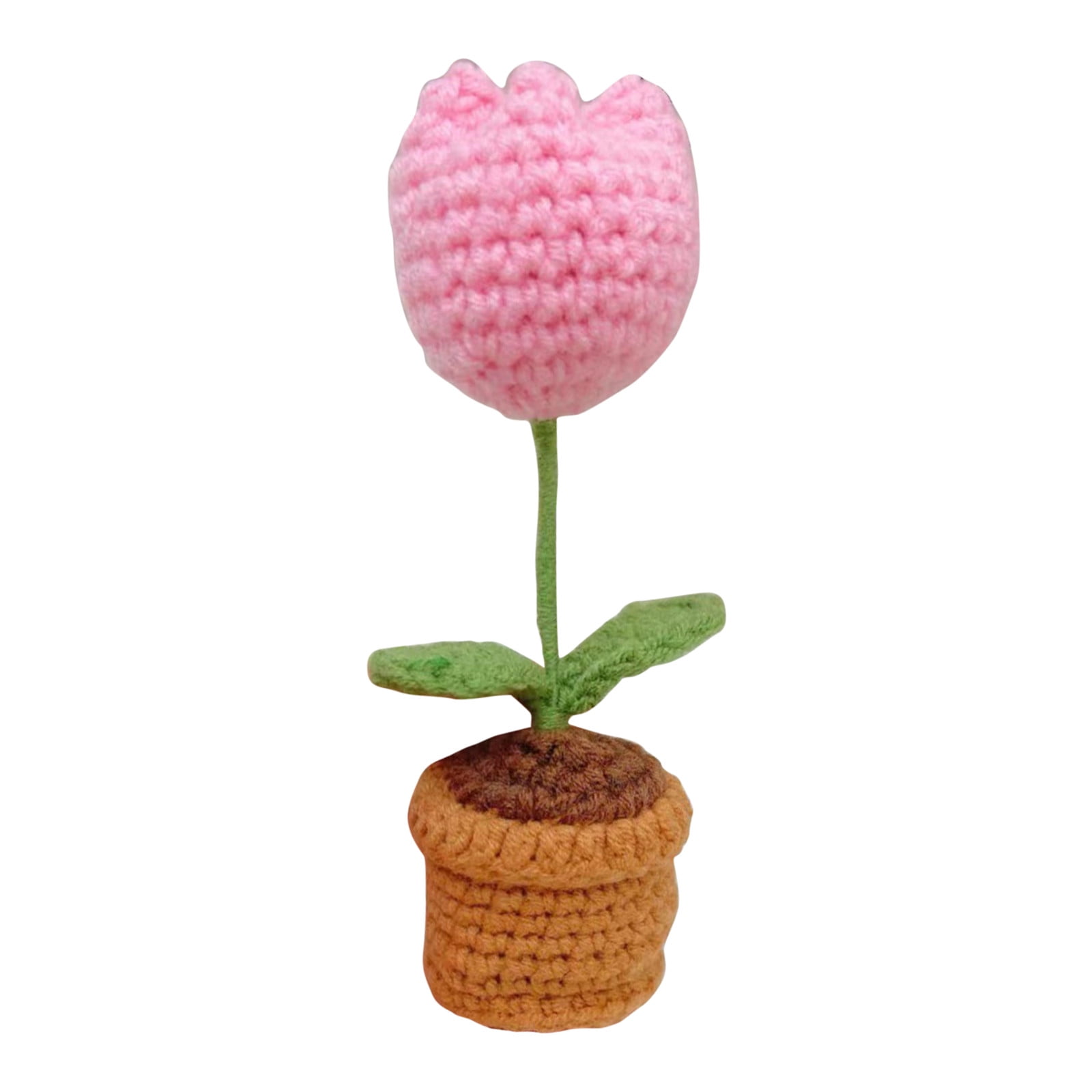 PRINxy Handmades Knitted Flowers Woven Potted Flowers,Rose Crochets ...