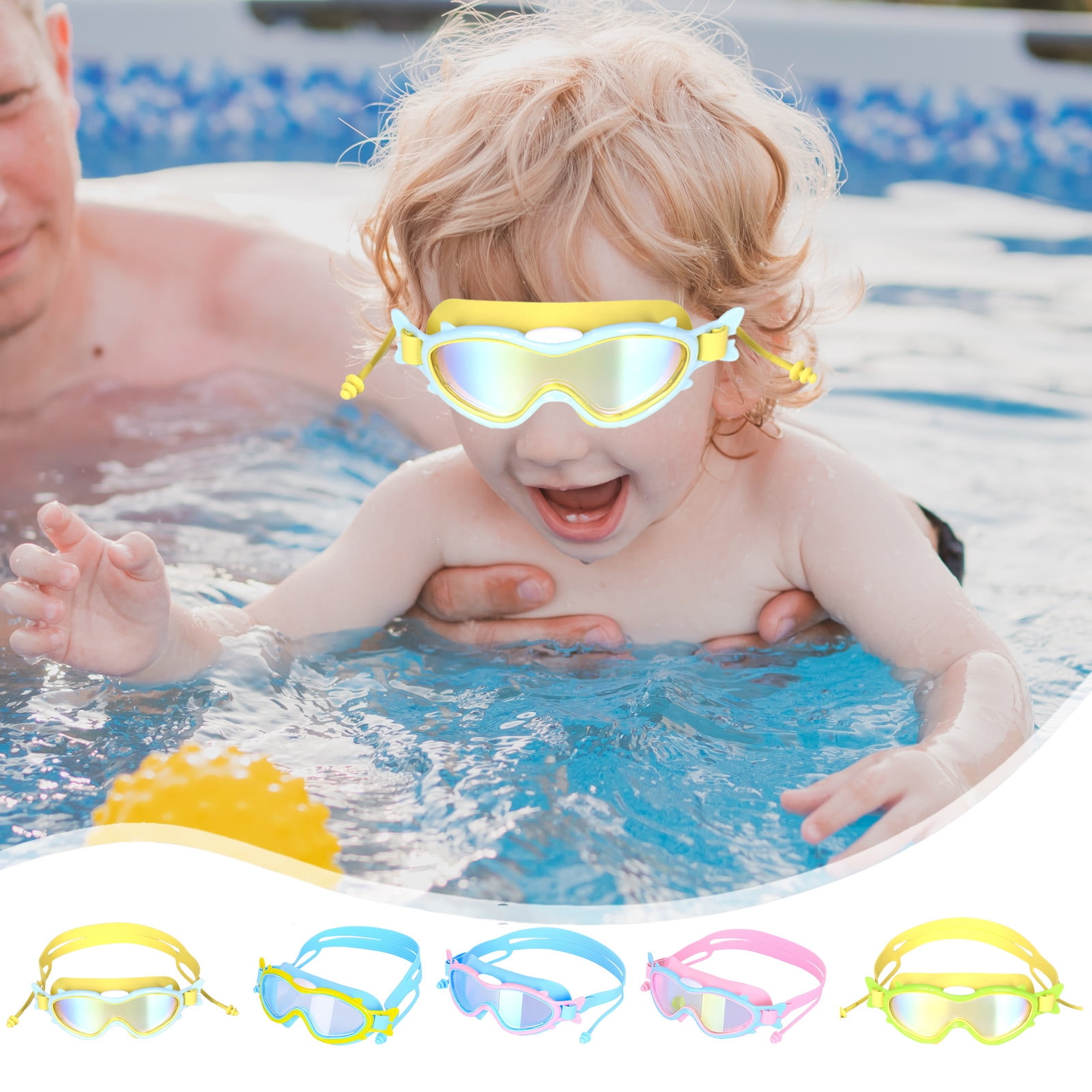 PRINxy Kids Swim Goggles with Candy Color Comfort for Age 3-16 Wide ...