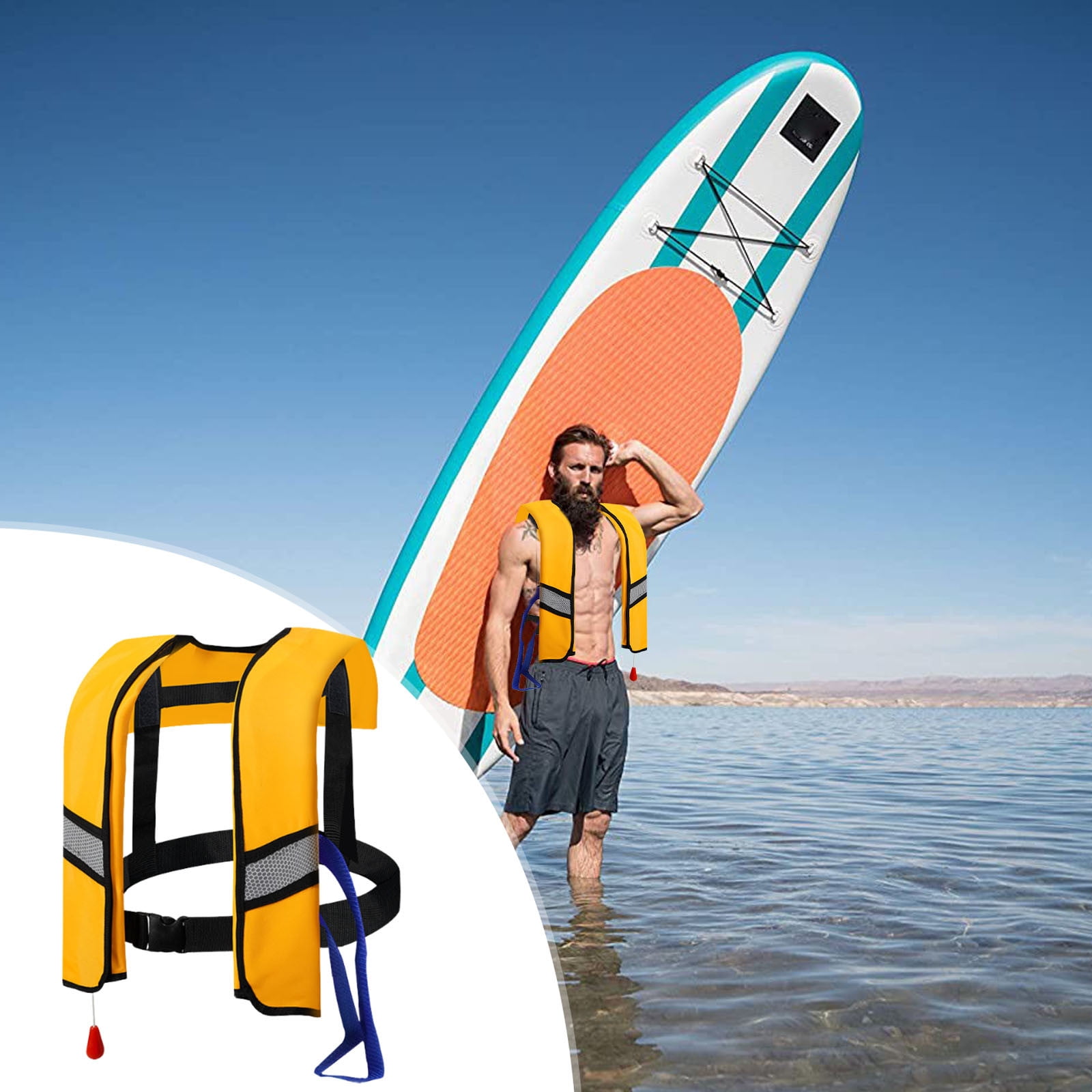 PRINxy Manual Inflatable Life Jacket Outdoor Adult Fishing Manual Air ...