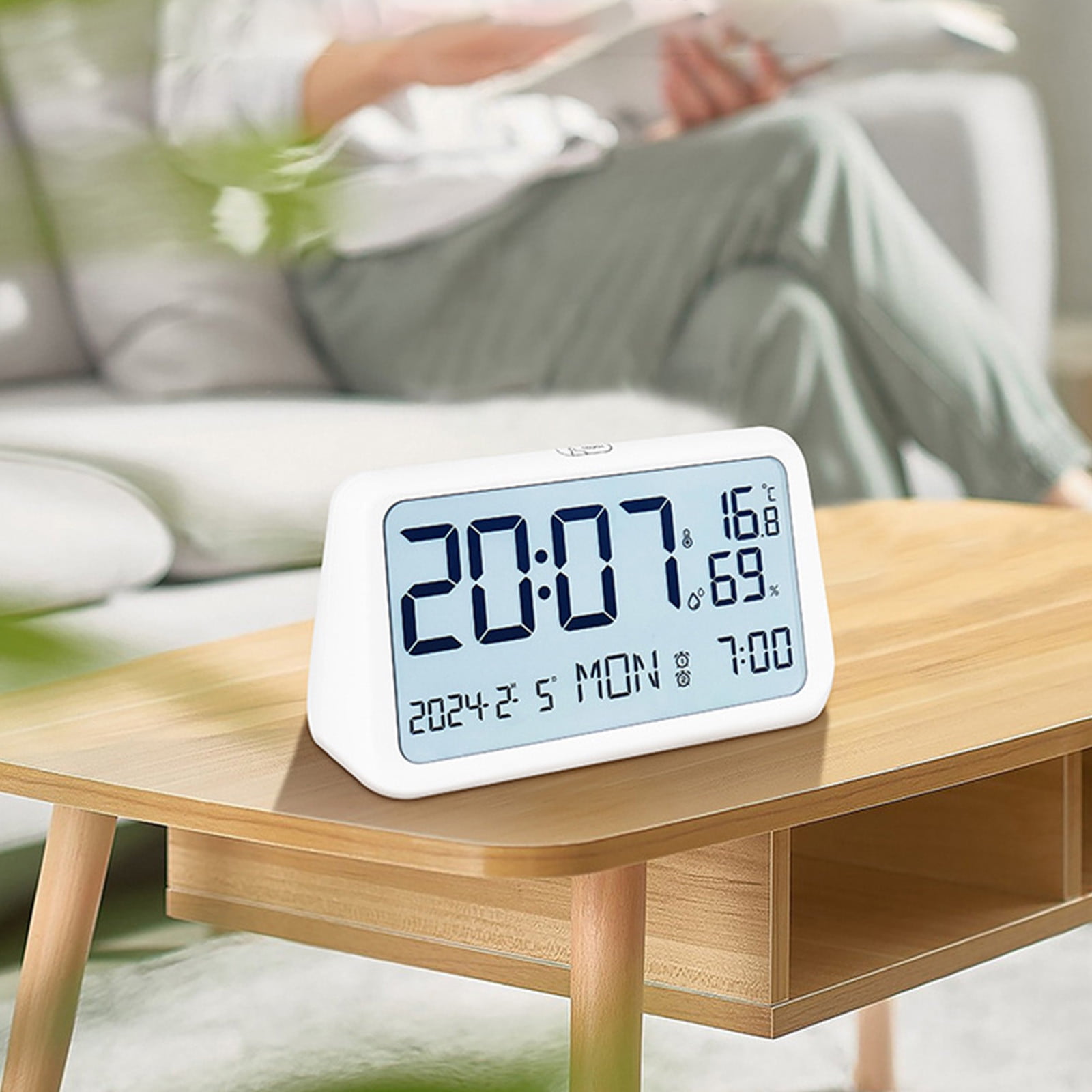 PRINxy Multi Function Digital LCD Large Screen Weather Clock Indoor ...