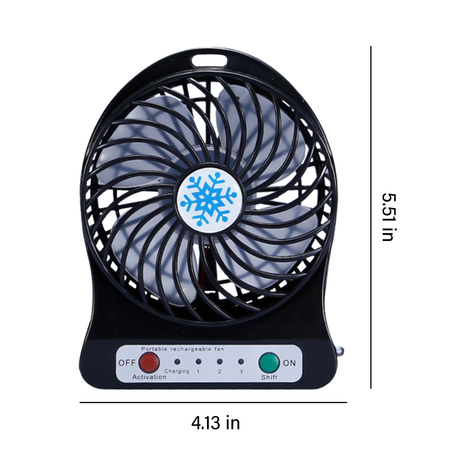 PRINxy Portable Small Desk Fan,Mute Snowflake Fan With LED Lantern,Three Gear Indicator Light ...