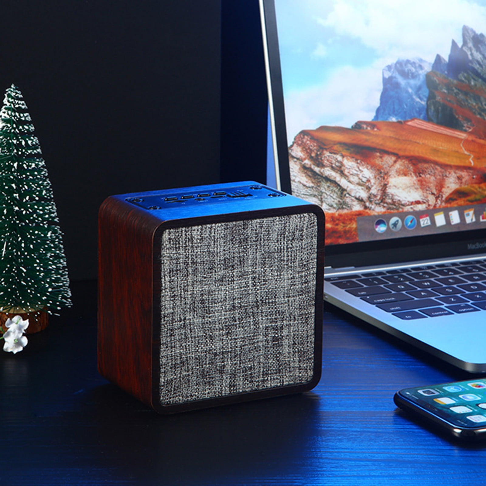 PRINxy Wooden Cloth Wireless Bluetooth Small Speaker, Classic Design ...