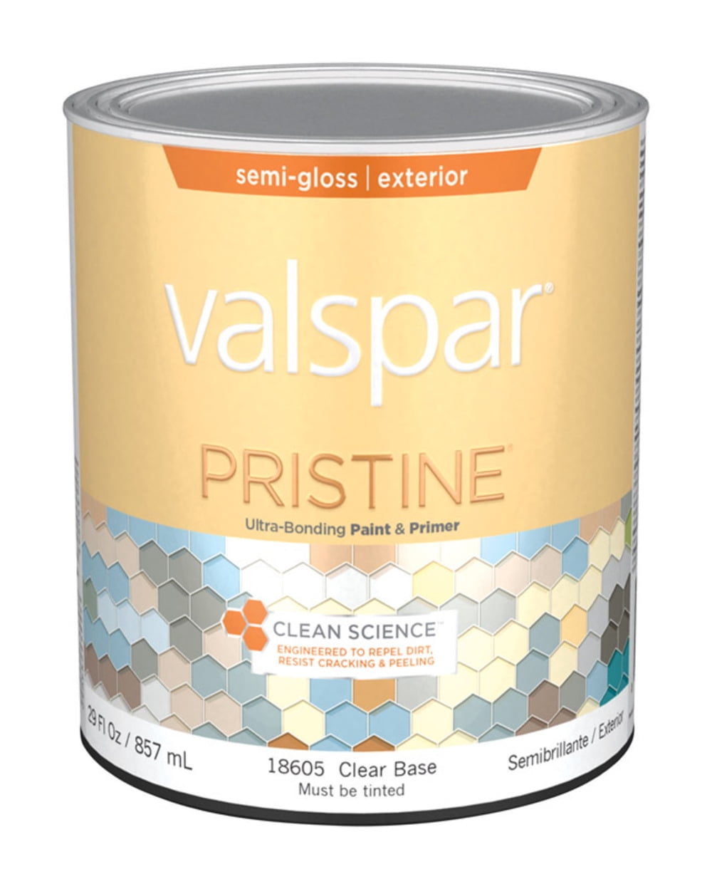 Valspar 18605 Exterior Paint, 1 qt Container, 400 sq-ft/gal, Clear Base ...