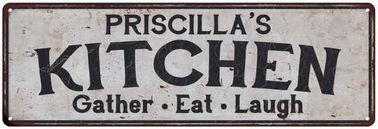 PRISCILLA's Kitchen Rustic Chic Decor Gift 6x18 Sign 106180051970 ...