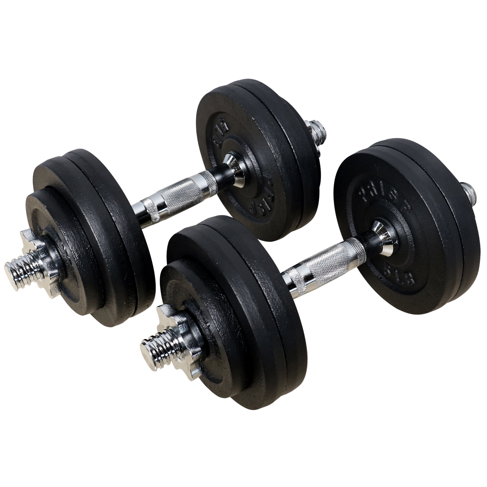 PRISP Adjustable Weight Dumbbells Set - Includes 2 Bars, Cast Iron ...