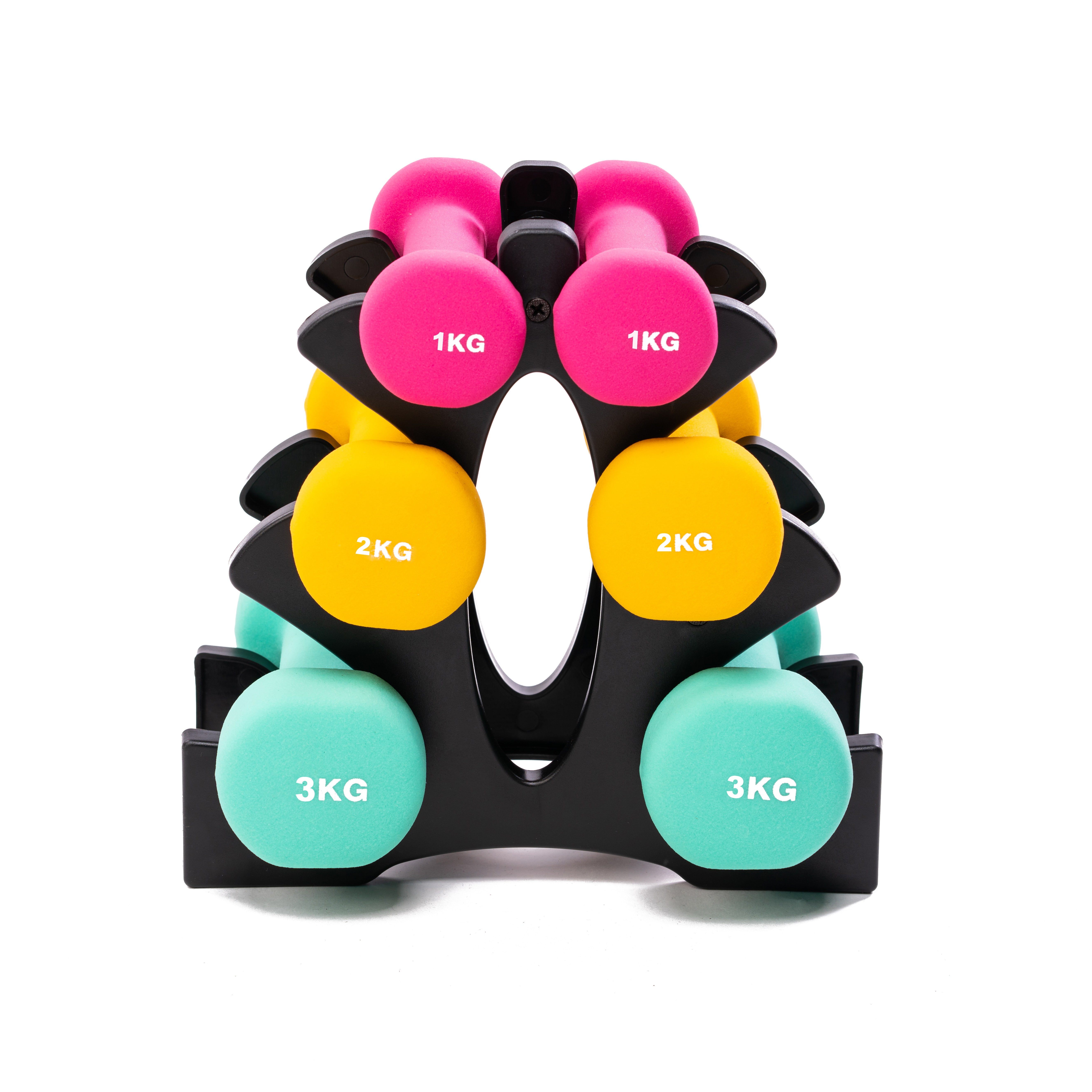 PRISP Portable Workout Dumbbells Set with Rack, Small Hand Weights, 3 ...