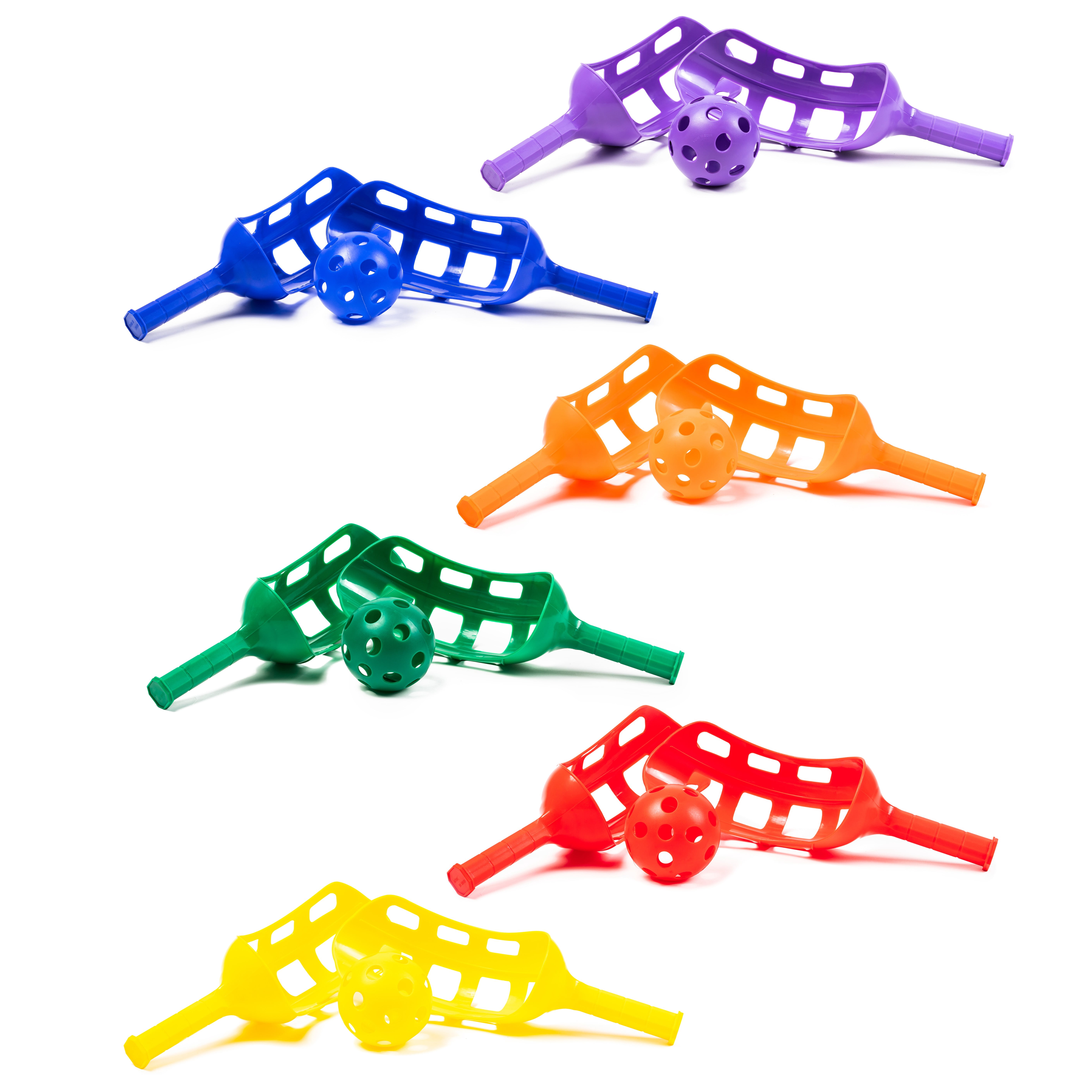 PRISP Scoop Ball Game Set - 12 Curvy Catchers and 6 Balls, Fling Toss ...