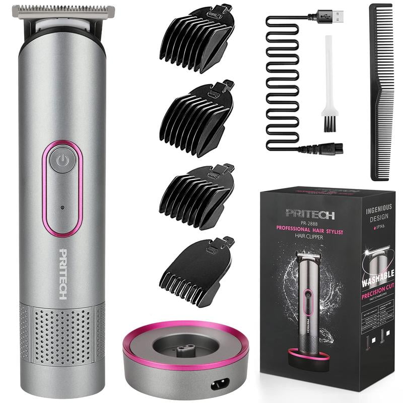 PRITECH Bikini Trimmer, Rechargeable Pubic Hair Clippers and Trimmer, Waterproof Electric Shaver ...